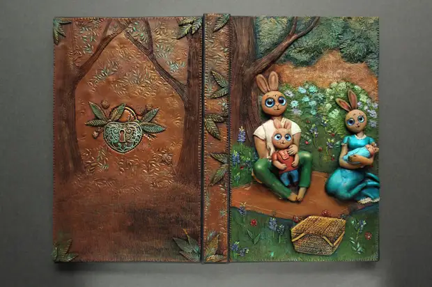 Magic polymer clay notebook covers