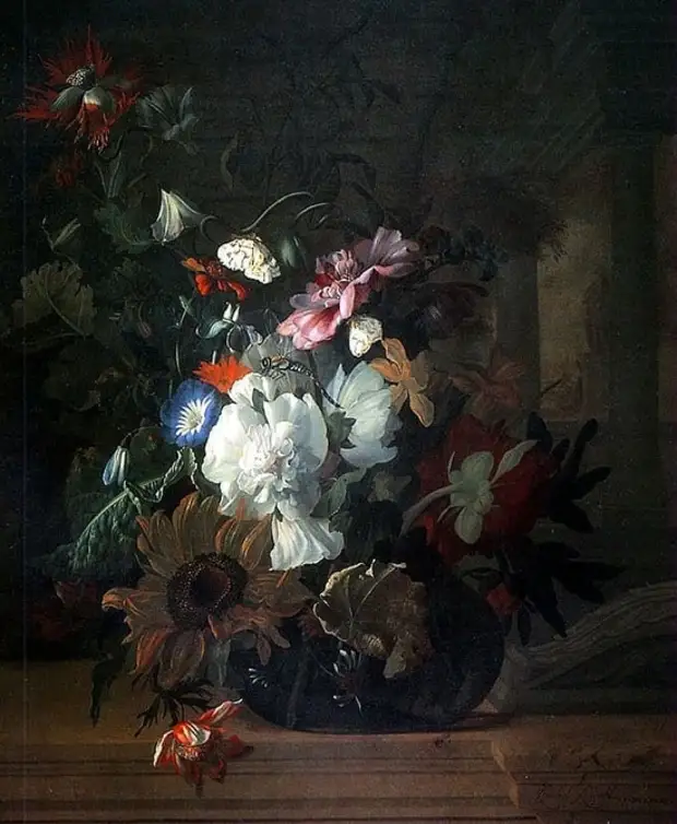 藝術家 Rachel Ruysch (1664 - 1750)。巴洛克靜物