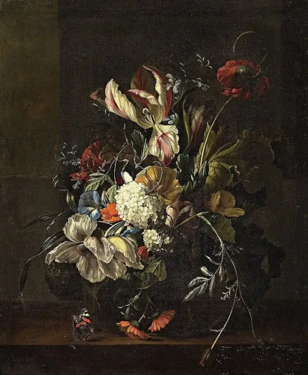 藝術家 Rachel Ruysch (1664 - 1750)。巴洛克靜物