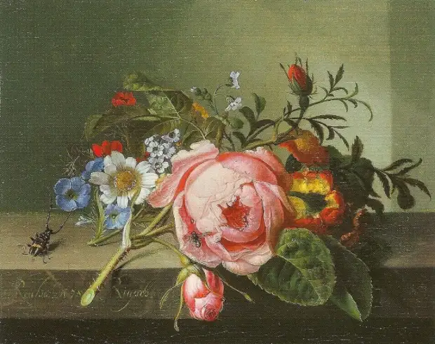 藝術家 Rachel Ruysch (1664 - 1750)。巴洛克靜物