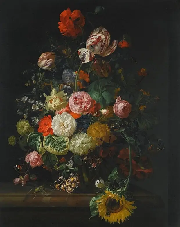 ສິລະປິນ Rachel Ruysch (1664 - 1750). Baroque ຍັງມີຊີວິດຢູ່