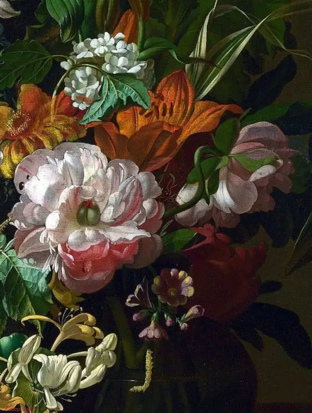 ສິລະປິນ Rachel Ruysch (1664 - 1750). Baroque ຍັງມີຊີວິດຢູ່