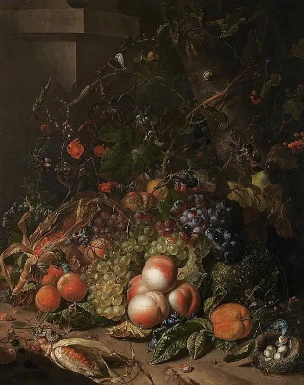 Mawaƙi Rachel Ruysch (1664 - 1750). Baroque har yanzu yana rayuwa