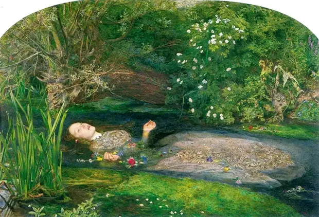 John Everett Millais. Ophélie, 1852