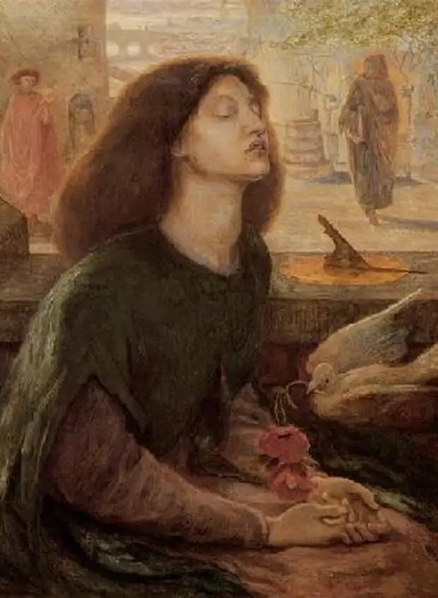 Dante Gabriel Rossetti. Beatriz Pious (irudiaren bigarren bertsioa), 1882