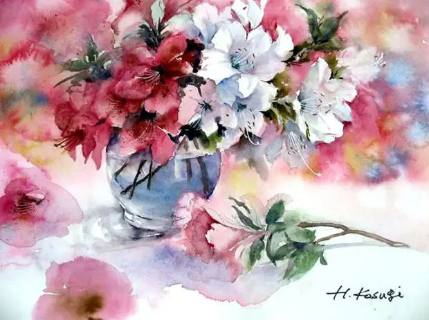 Schéi Aquarelle vum Harumi Kosugi