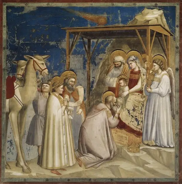 Magų garbinimas. Giotto di Bondone