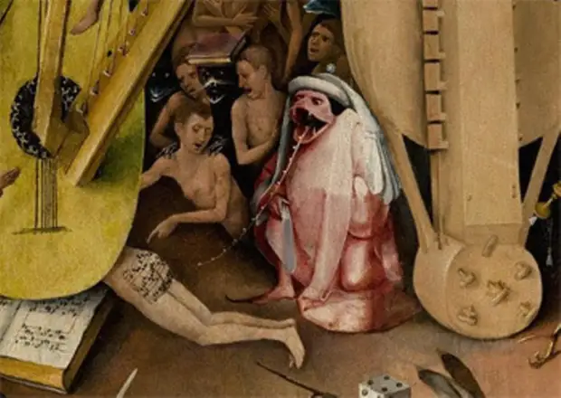 Fragment al picturii * Grădina Deliciilor Pământene *. Bosch.