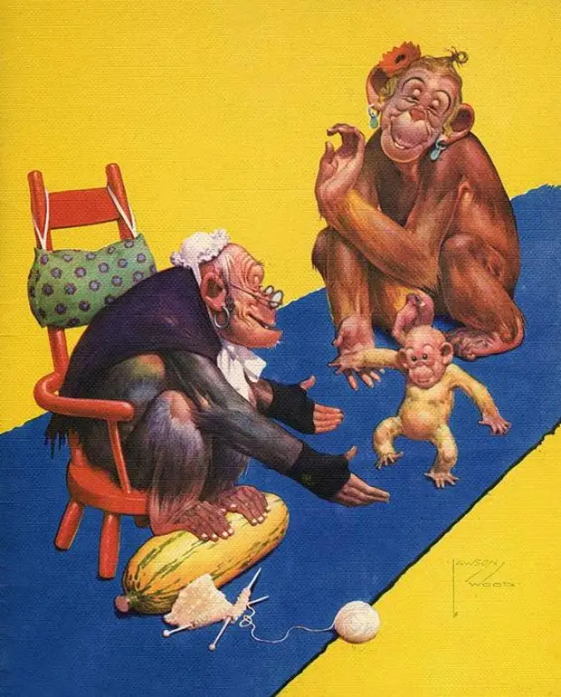 FUNNY MONKEYS! ARTIST - ILLUSTRATOR LAWSON WOOD