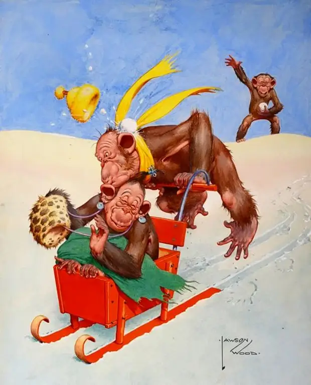 FUNNY MONKEYS! ARTIST - ILLUSTRATOR LAWSON WOOD