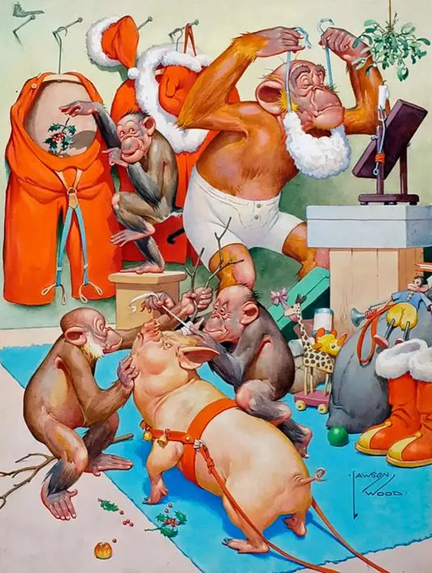 FUNNY MONKEYS! ARTIST - ILLUSTRATOR LAWSON WOOD