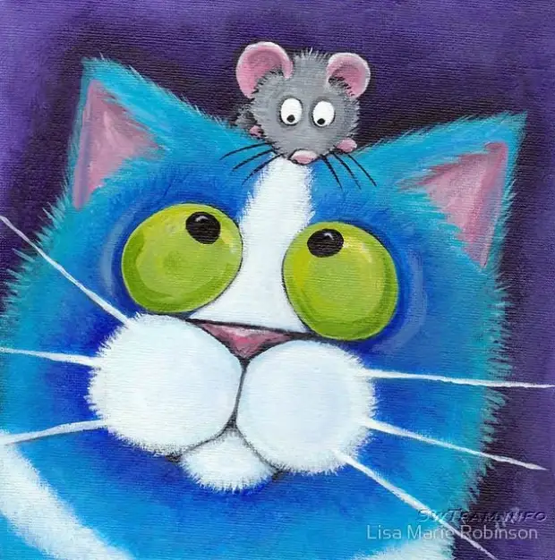 Positive Cat Drawings av Lisa Marie Robinson