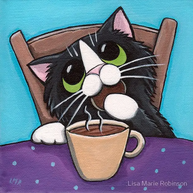 Positive Cat Drawings af Lisa Marie Robinson