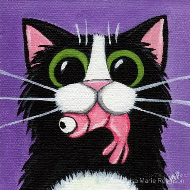 Positive Cat Drawings av Lisa Marie Robinson