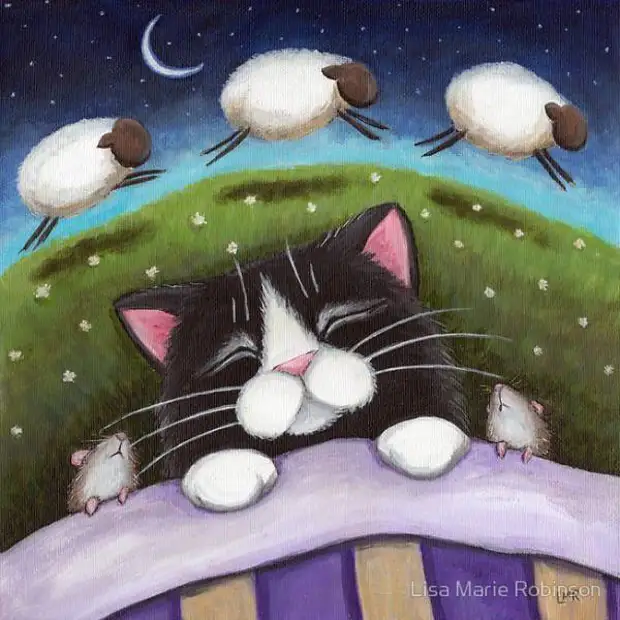 Positive Cat Drawings av Lisa Marie Robinson