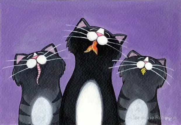 Positive Cat Drawings av Lisa Marie Robinson