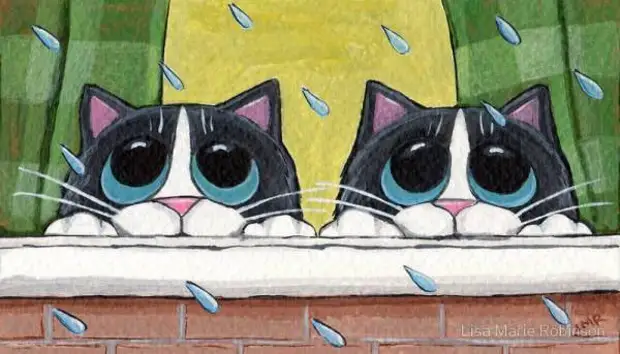 Positive Cat Drawings av Lisa Marie Robinson