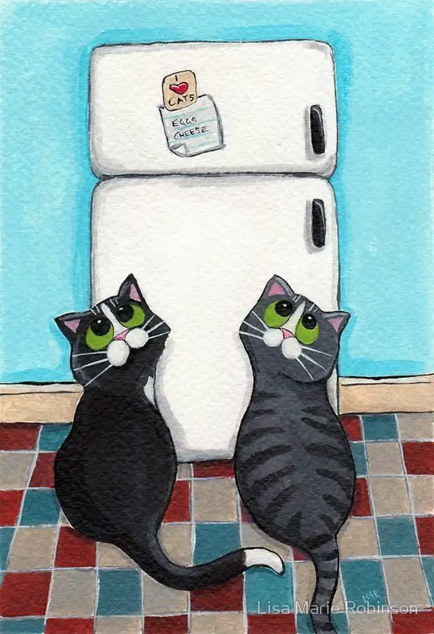 Positive Cat Drawings av Lisa Marie Robinson