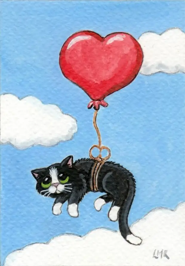 Positive Cat Drawings av Lisa Marie Robinson