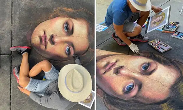 The incredible chalk drawings on the pavement of Cuong Nguyen