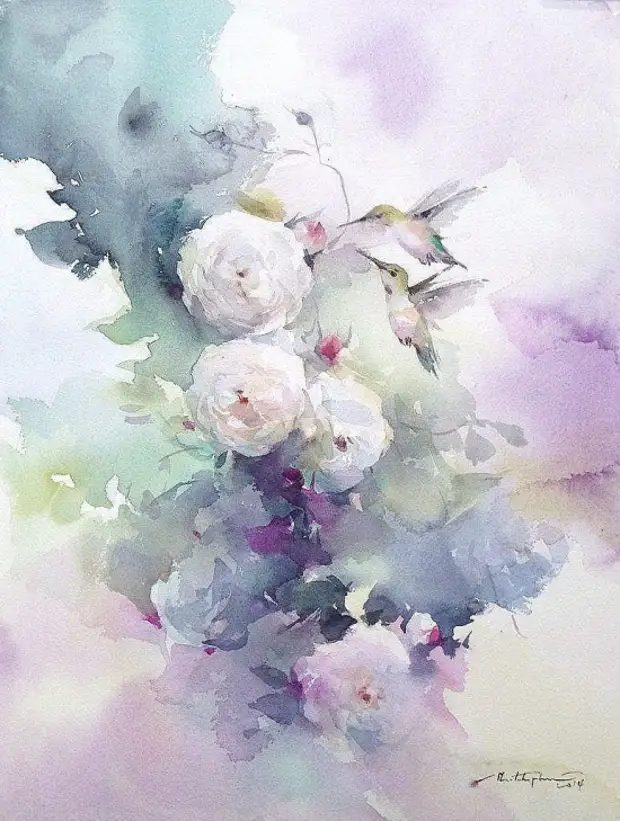 Artist Phatcharaphan Chanthep. Watercolor vaj