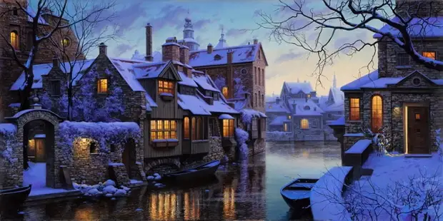 نقاشی های گرم زمستانی توسط Evgeny Lushpin