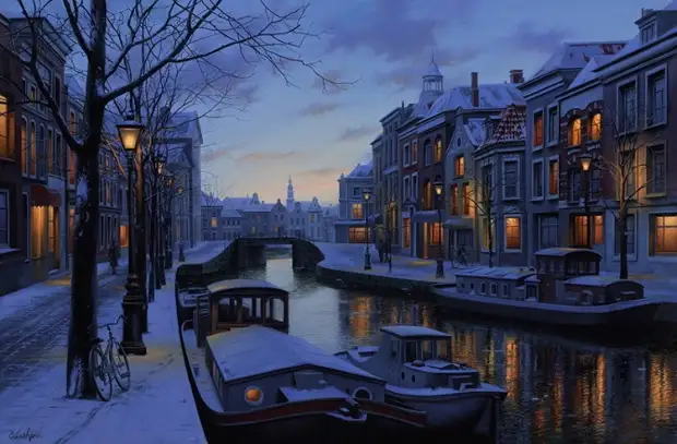 نقاشی های گرم زمستانی توسط Evgeny Lushpin