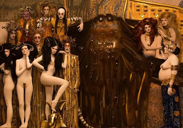 Puesta en escena de las pinturas de Gustav Klimt con modelos en vivo