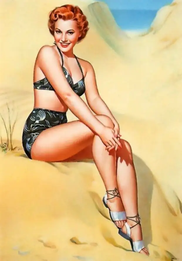 Akvareļu pin-up PEARL FRUSH