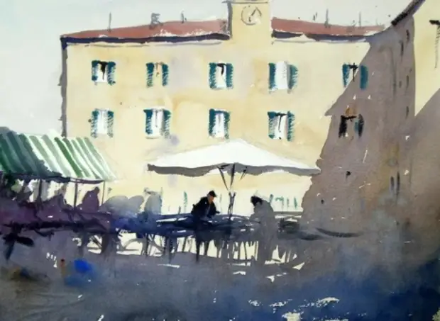 Artist Joseph Zbukvic. Watercolors