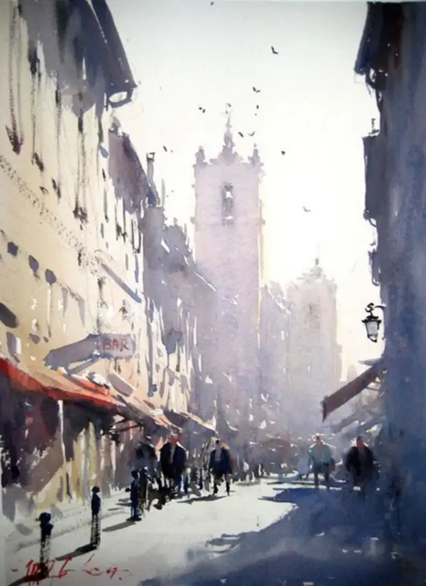 Artist Joseph Zbukvic. Watercolors