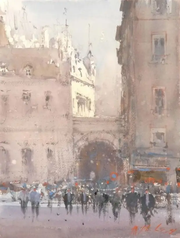 Artist Joseph Zbukvic. Watercolors