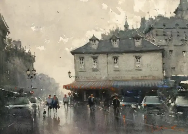 Artist Joseph Zbukvic. Watercolors