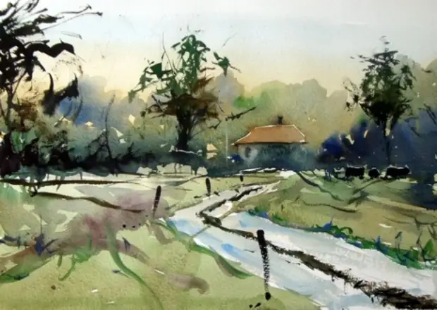 Artist Joseph Zbukvic. Watercolors