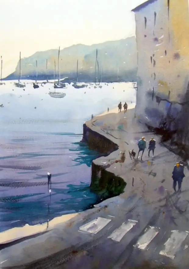 Artist Joseph Zbukvic. Watercolors