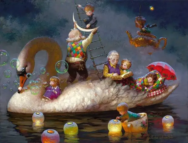 Children. The fairy tale is always there. Artist Viktor Nizovtsev