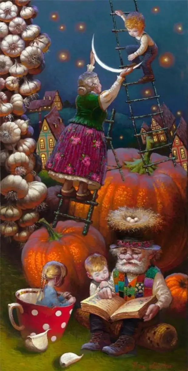 Children. The fairy tale is always there. Artist Viktor Nizovtsev