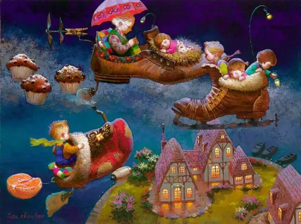 Children. The fairy tale is always there. Artist Viktor Nizovtsev