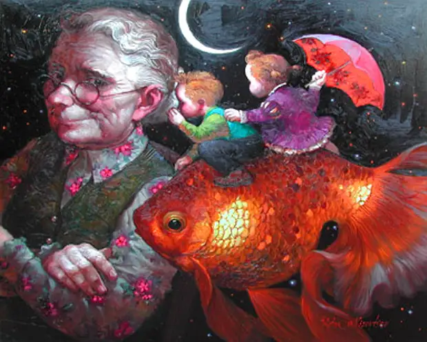 Children. The fairy tale is always there. Artist Viktor Nizovtsev