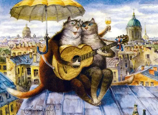 Artis Vladimir Rumyantsev (1957-2019). Cat banyu