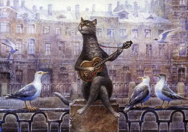 Artis Vladimir Rumyantsev (1957-2019). Cat banyu