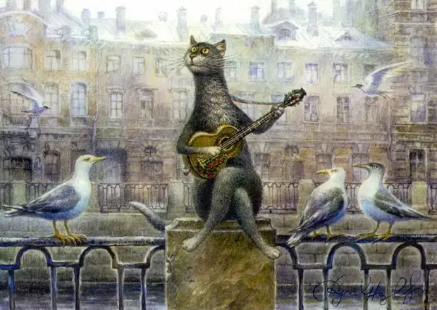 Ang Artist nga si Vladimir Rumyantsev (1957-2019). Watercolor.