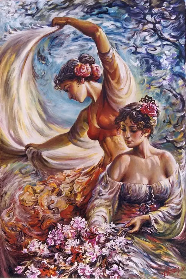 Charming beauties. Artist Arkady Ostritsky