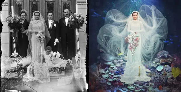 Surrealismo della sposa di Nettuno, foto