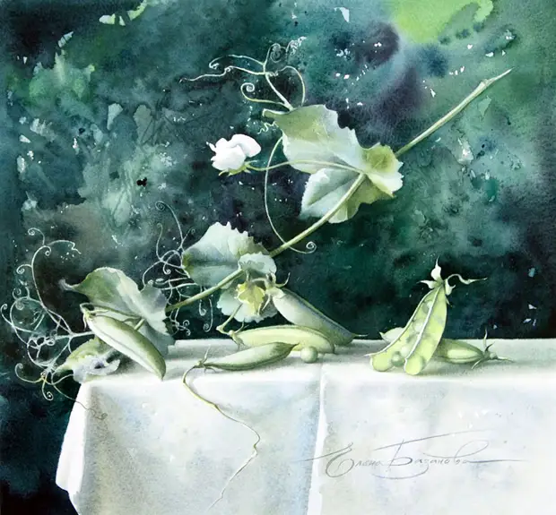 Watercolors by the artist Bazanova Elena. Part 1. Still lifes with vegetables and mushrooms