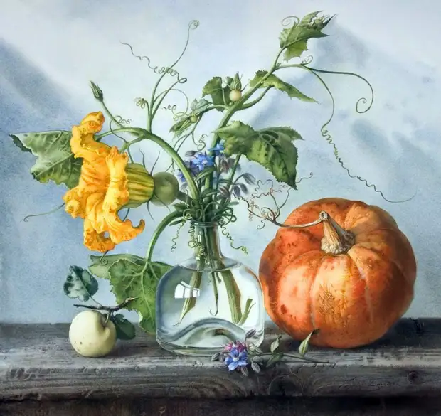 Watercolors by the artist Bazanova Elena. Part 1. Still lifes with vegetables and mushrooms