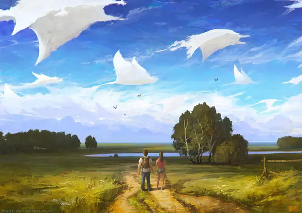 Dipinti colorati di un talentuoso artista russo sotto il soprannome di dipinti RHADS, colorato, artista