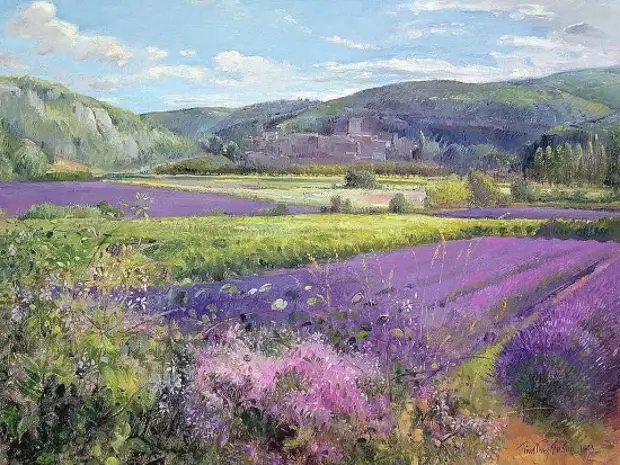 Sənətçi Timothy Easton. İngilis bağçasının gözəlliyi