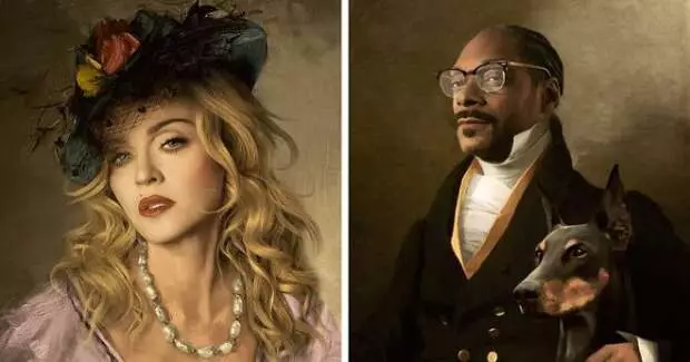 O artista francés engade famosos contemporáneos ás pinturas clásicas