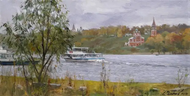 AUTUMN IN RUSSIAN PROVINCE. ARTIST AZAT GALIMOV (RUSSIA, 1958)